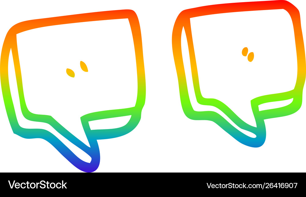 Rainbow gradient line drawing cartoon quotation Vector Image
