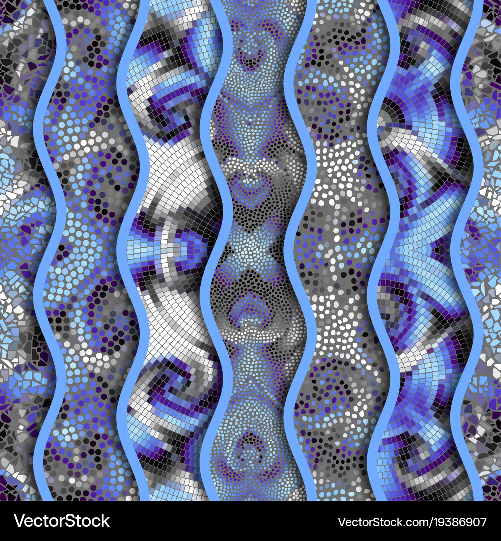 Relief waves of ornamental mosaic tile patterns Vector Image