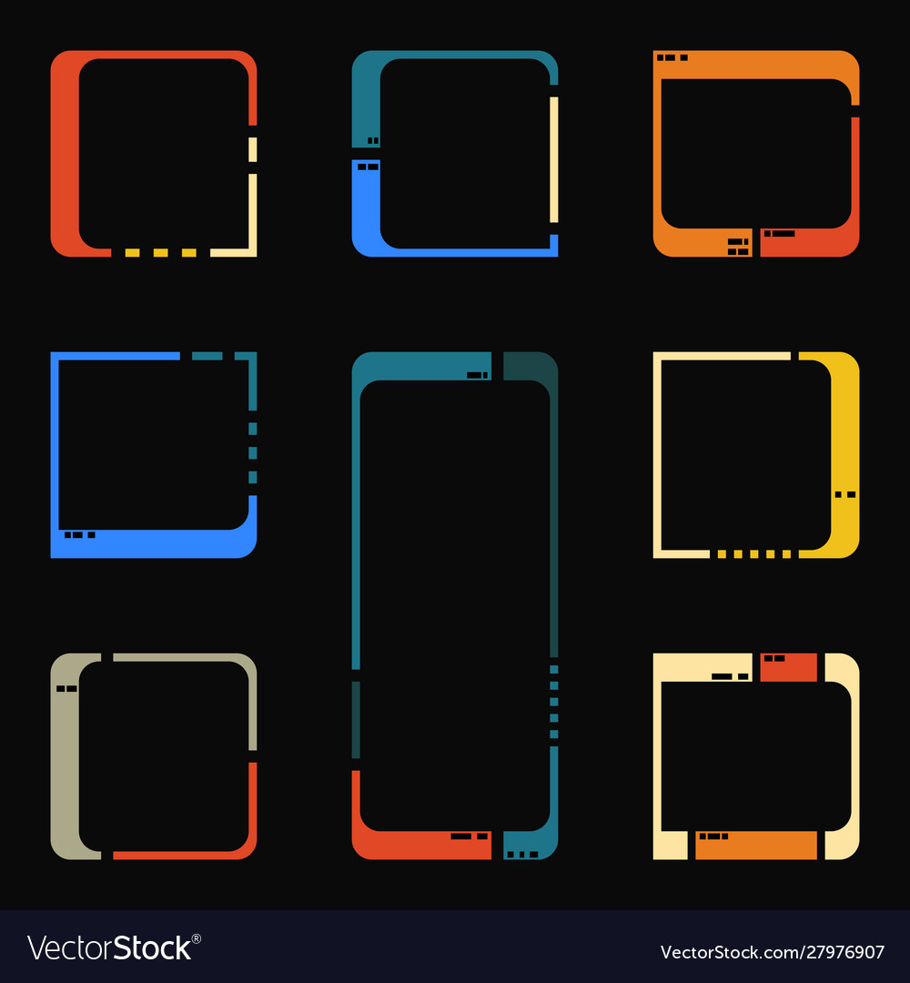 Retro futuristic interface elements Royalty Free Vector