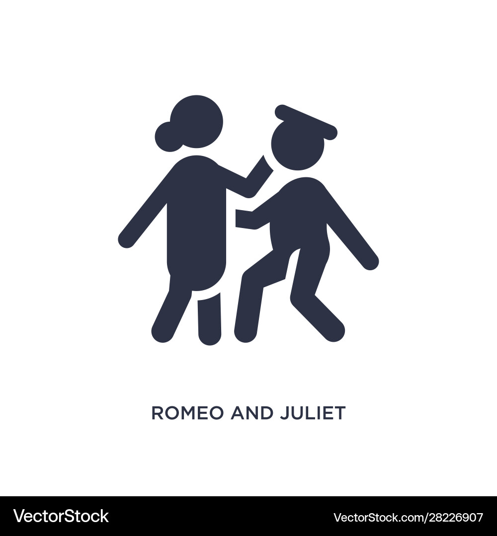 Romeo and juliet icon on white background simple Vector Image