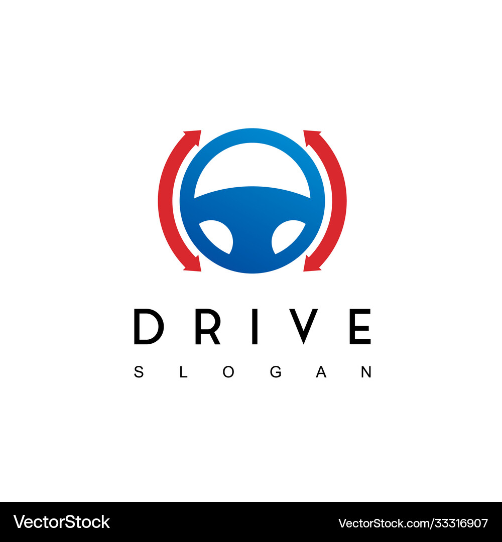 Steering wheel drive logo design inspiration Vector Image