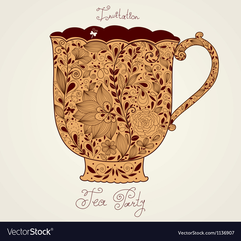 Tea cup Royalty Free Vector Image - VectorStock