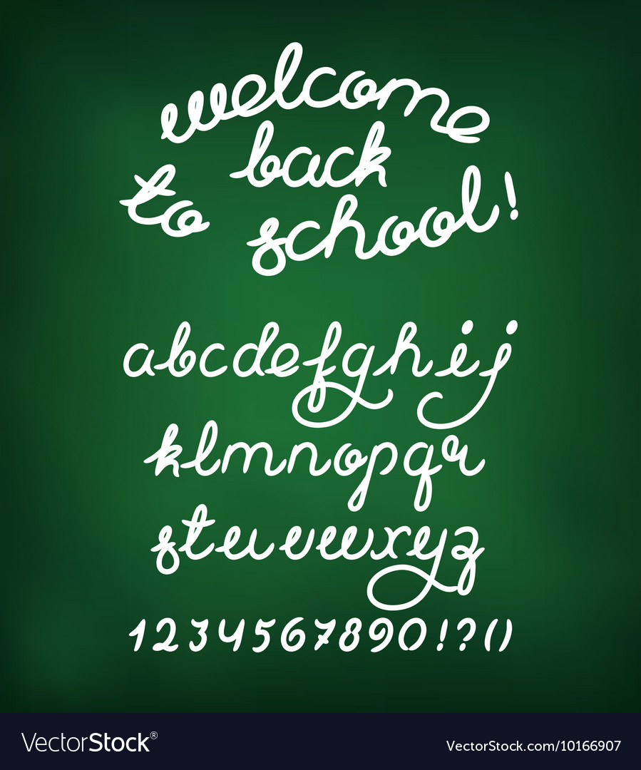 Welcome back to school handwritten alphabet Vector Image