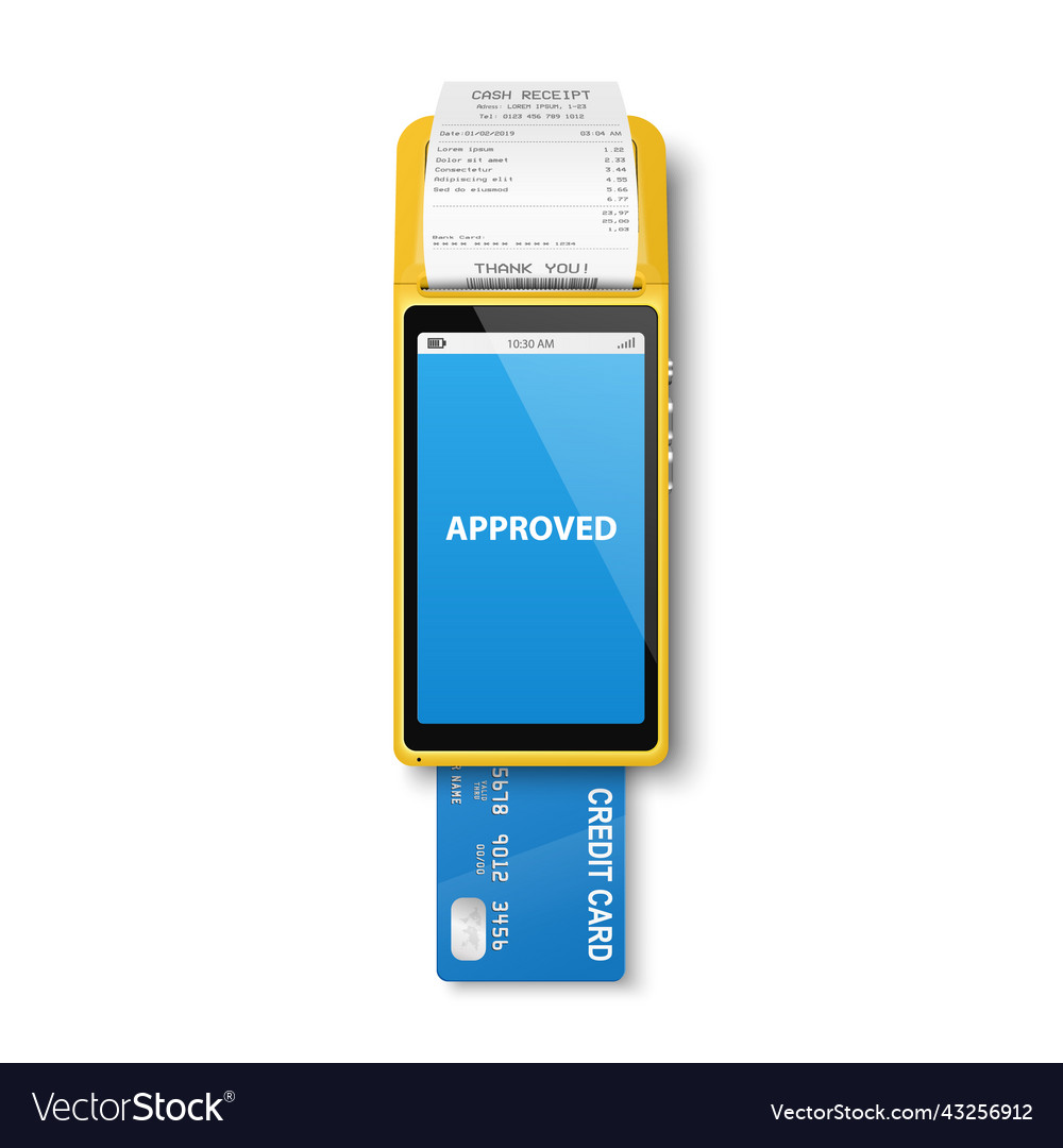 3d red nfc payment machine credit Royalty Free Vector Image