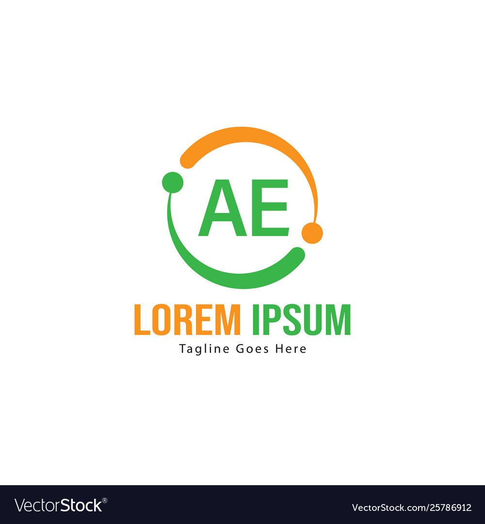 Ae letter logo design creative modern letters Vector Image