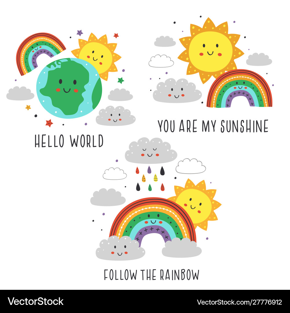 Banners with elements baby weather part 1 Vector Image