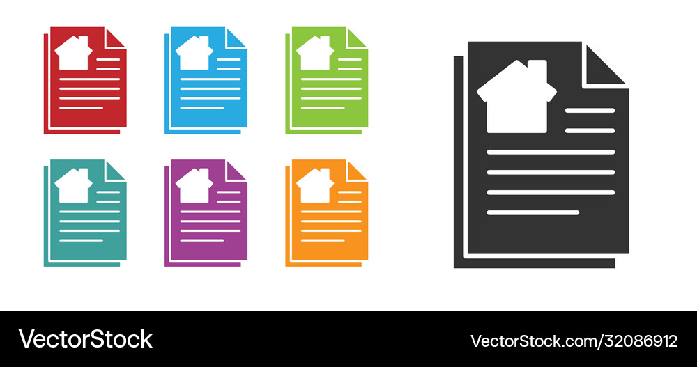 Black house contract icon isolated on white Vector Image