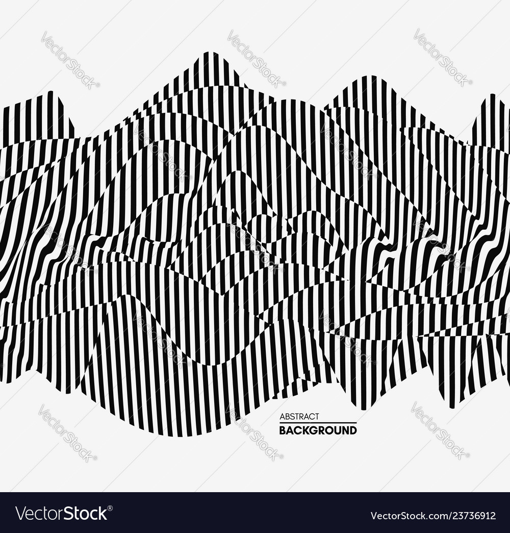 Black white background pattern optical 3d Vector Image