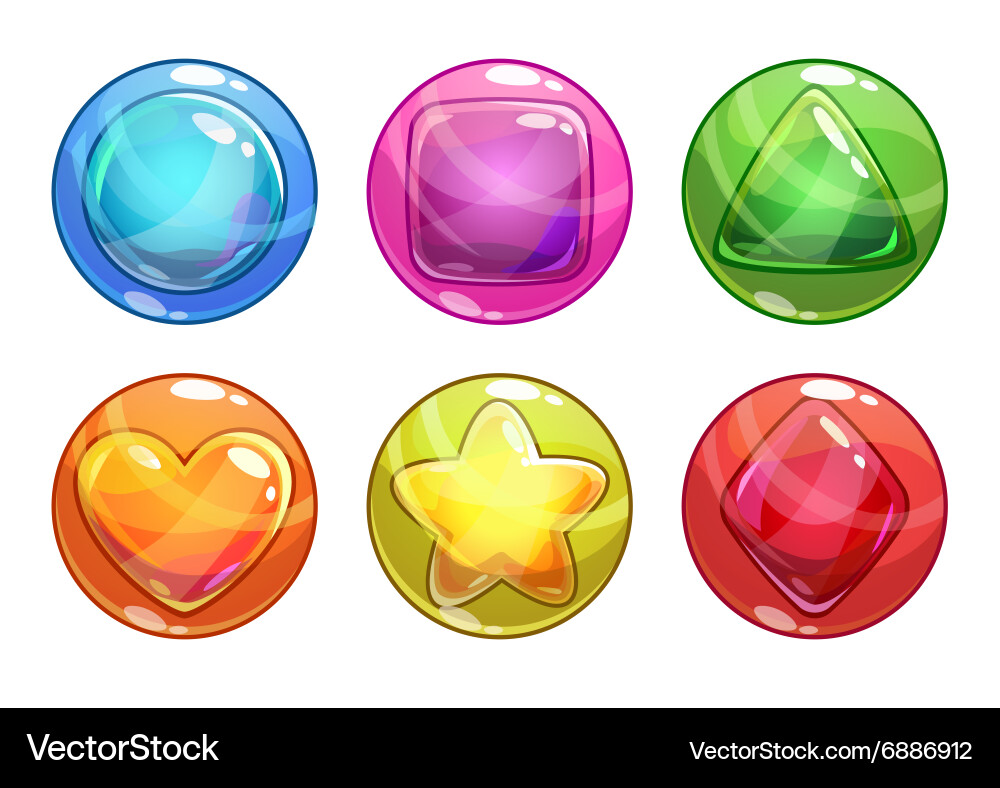 Cartoon colorful bubbles with different shapes Vector Image