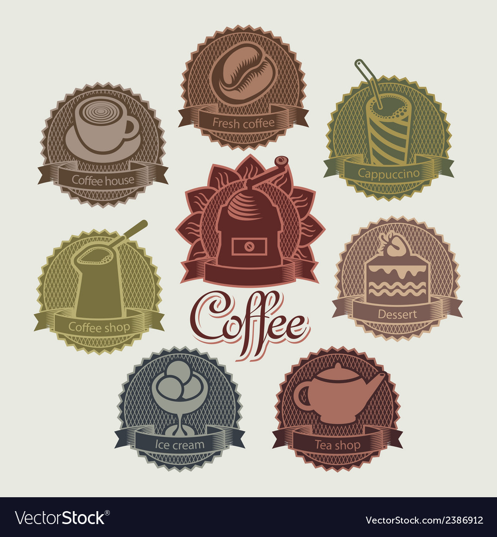 Coffee set Royalty Free Vector Image - VectorStock