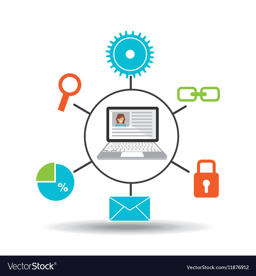 Computer technology social media concept Vector Image