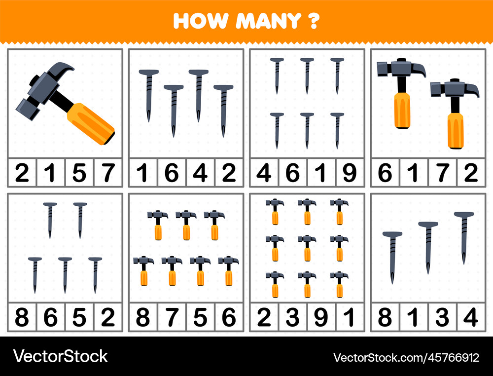Education game for children counting how many Vector Image
