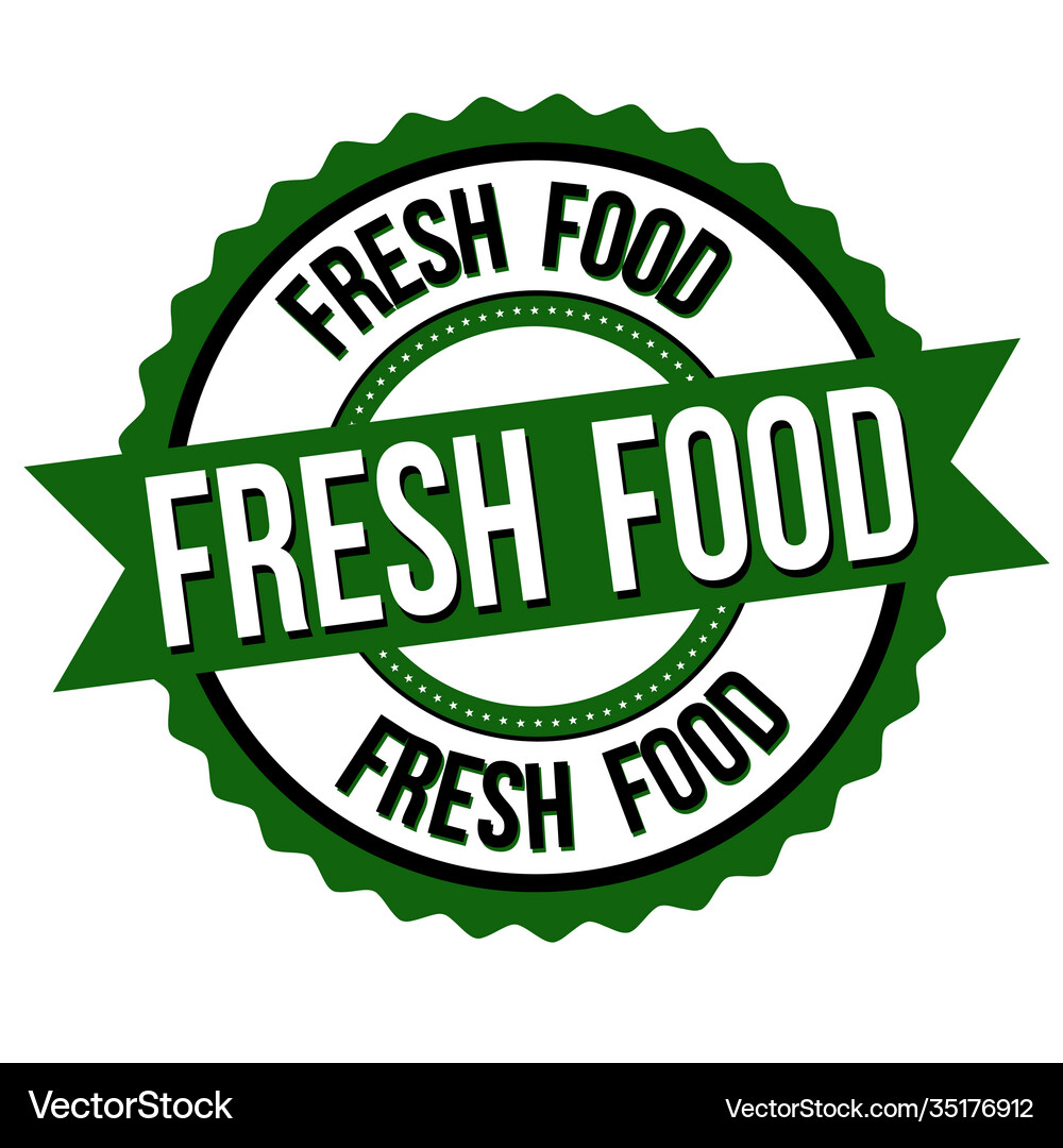 Fresh food label or sticker Royalty Free Vector Image