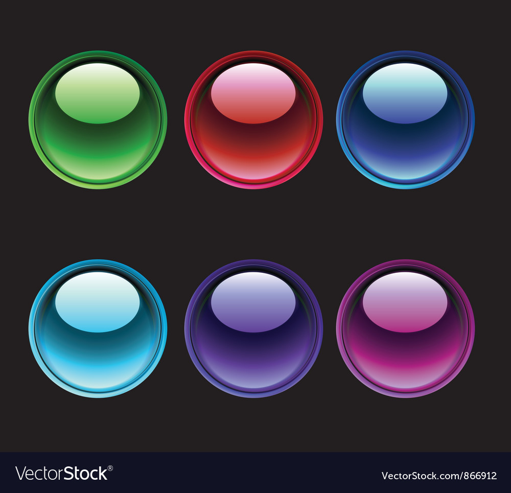 Glossy buttons set Royalty Free Vector Image - VectorStock