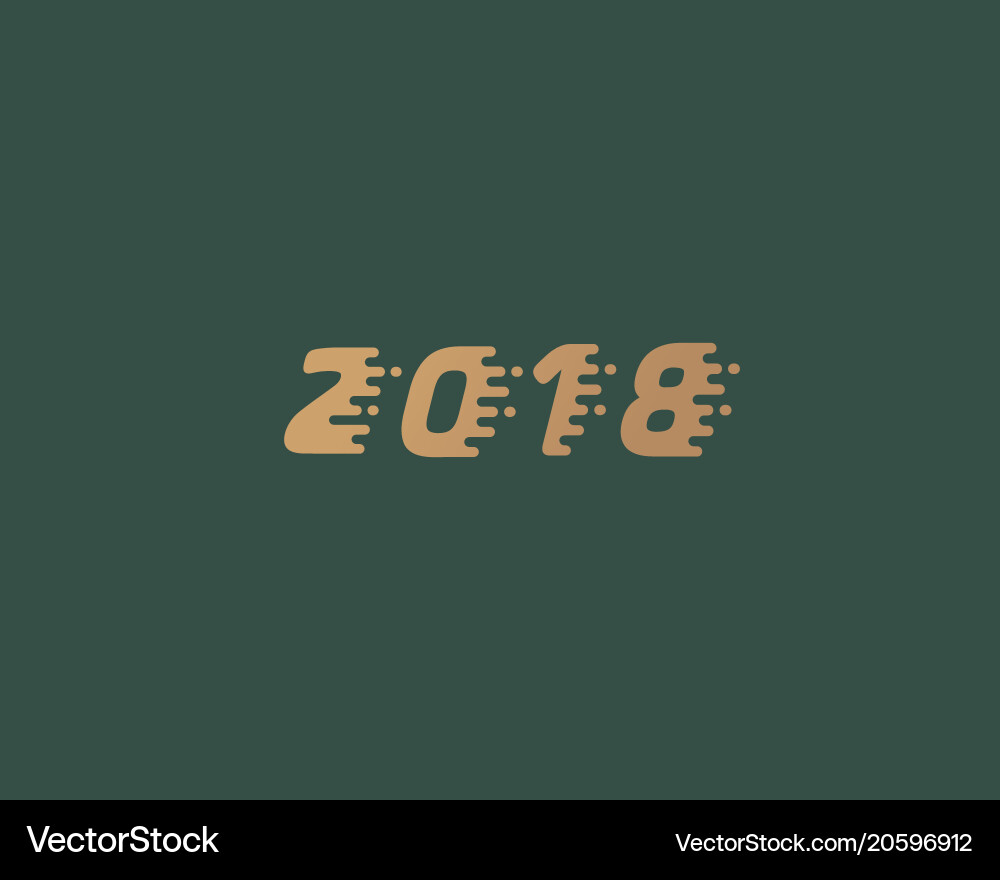 Happy new year 2018 golden text design dynamic Vector Image