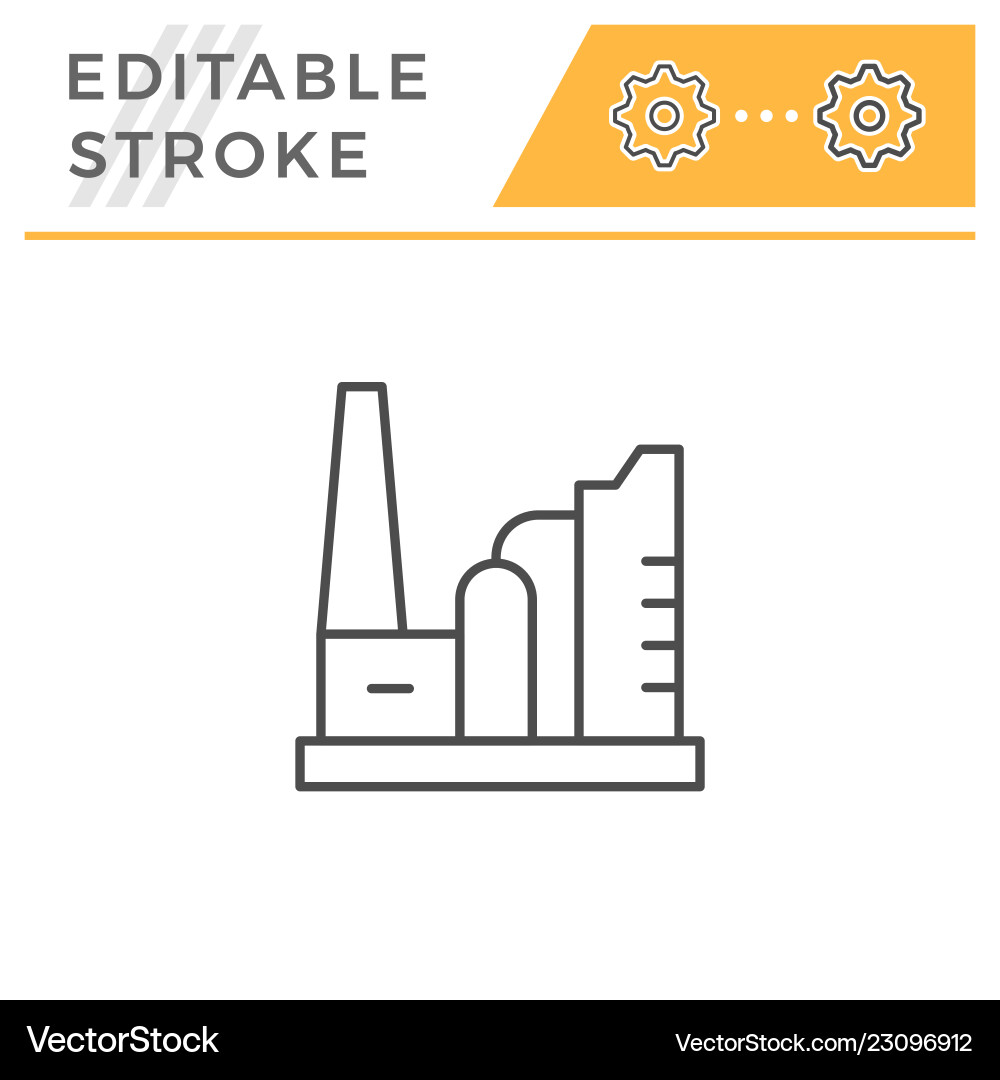 Industrial plant line icon Royalty Free Vector Image