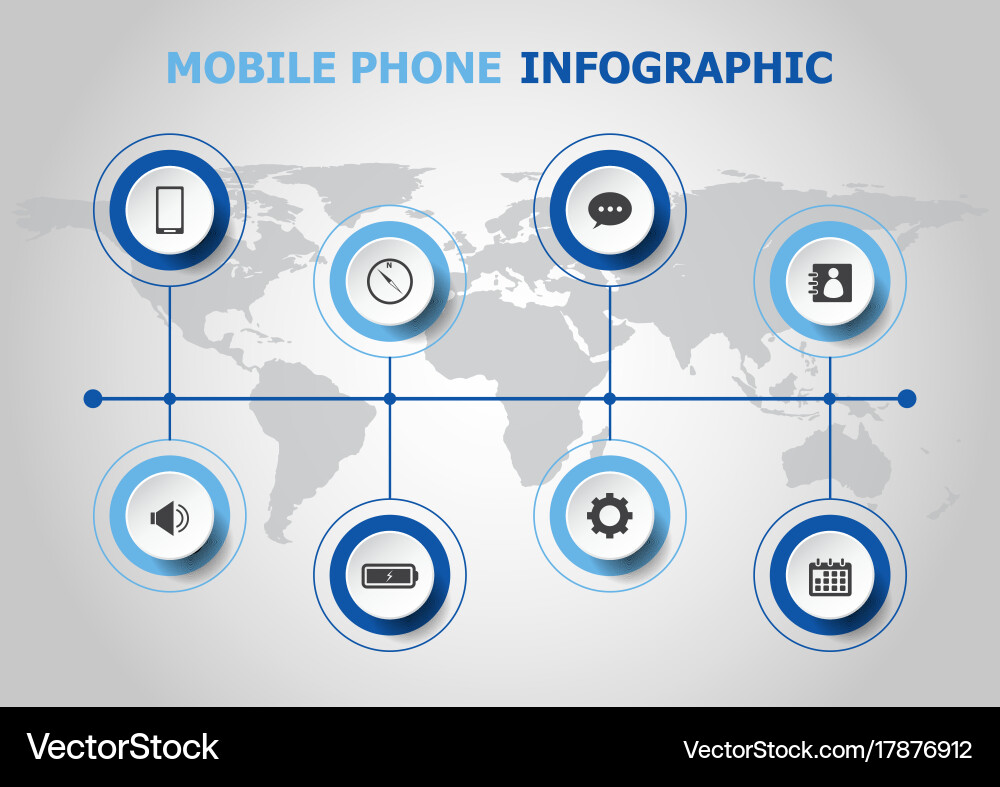 Infographic design with mobile phone icons Vector Image