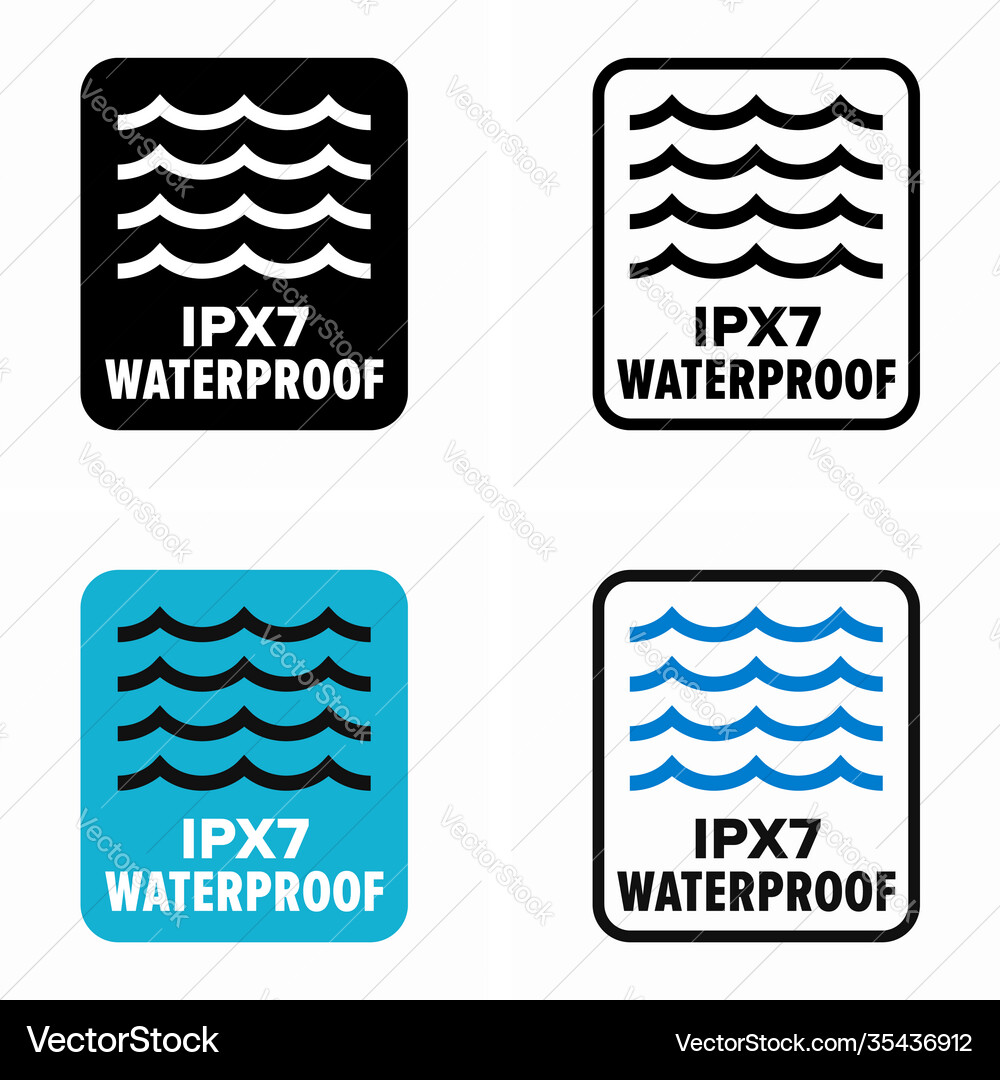 Ipx7 waterproprotection standard information Vector Image