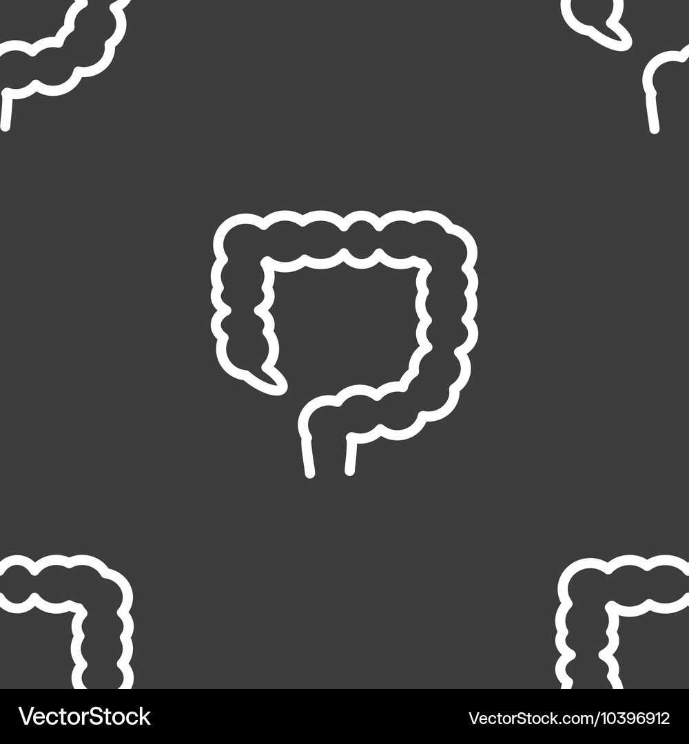 Large intestine sign seamless pattern on a gray Vector Image
