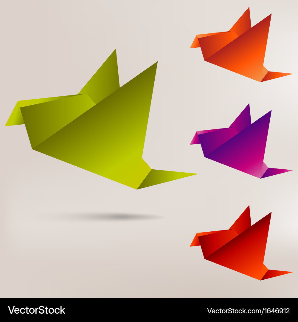 Origami paper bird on abstract background Vector Image