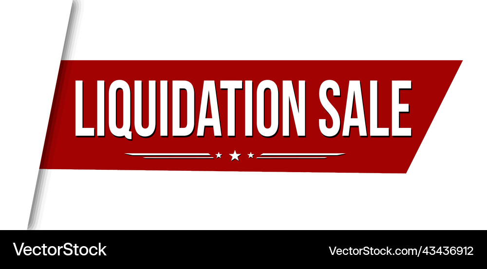 Red Liquidation Sale Banner Royalty Free Vector Image