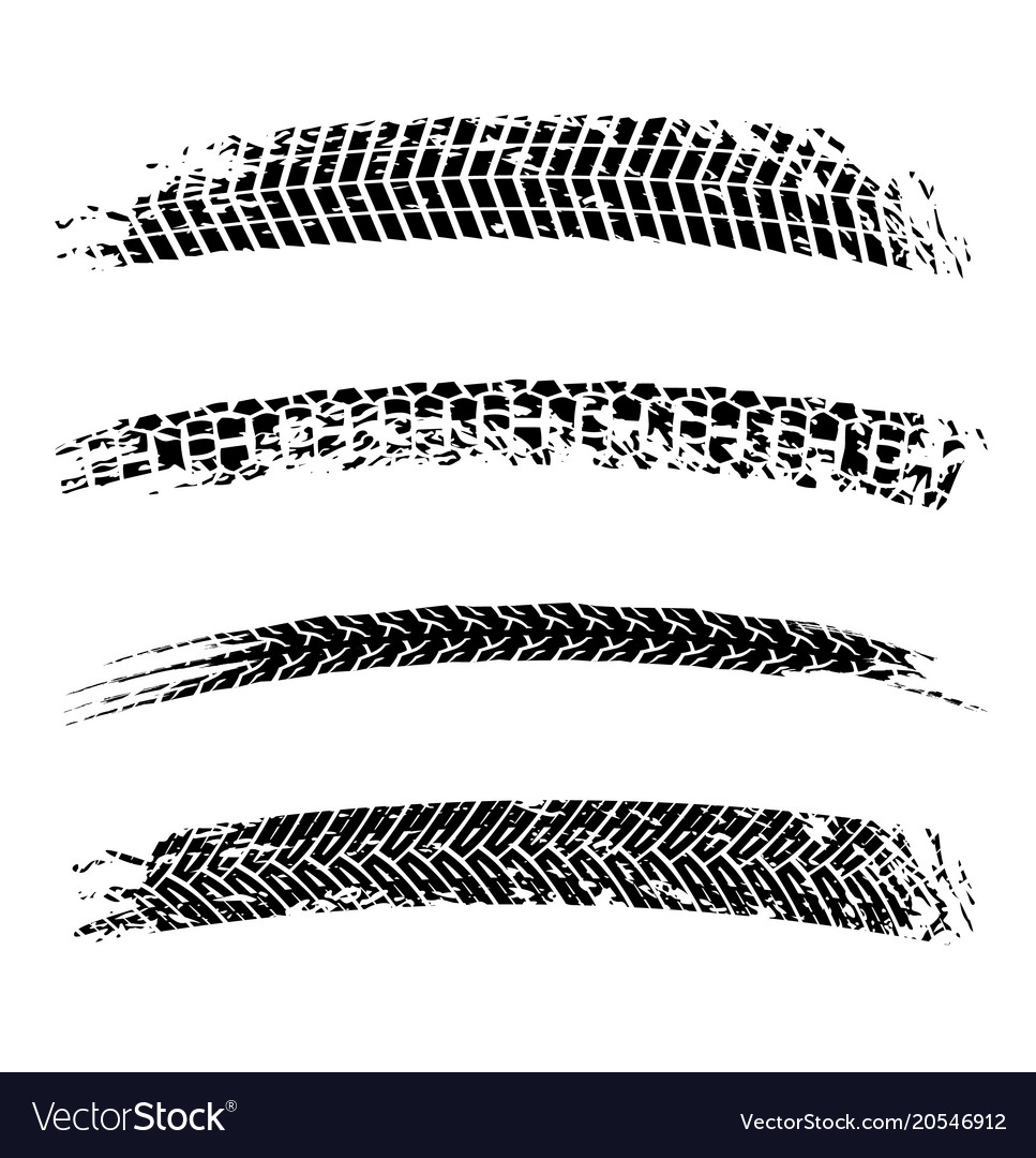 Tire tracks elements Royalty Free Vector Image