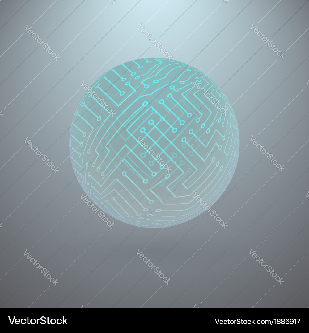 Abstract sphere of electronic circuitry Royalty Free Vector