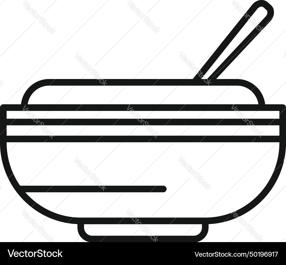 Coloring bowl brush icon outline face Royalty Free Vector