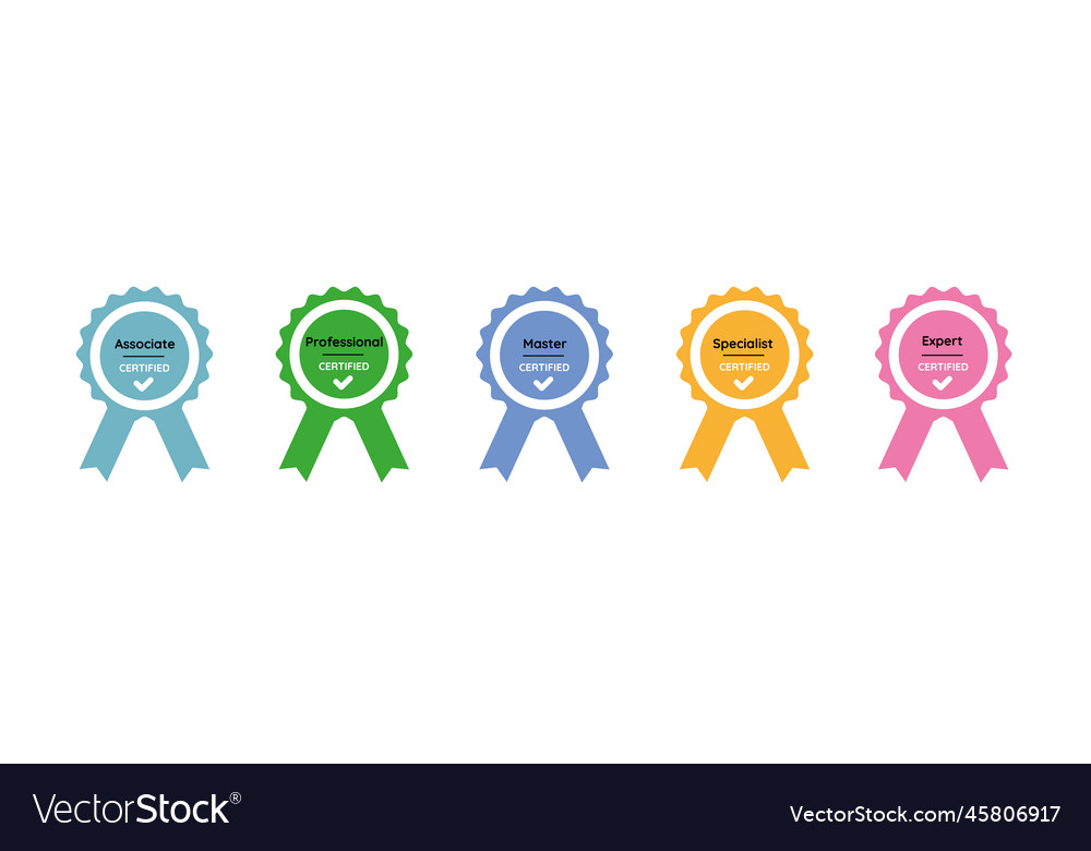 Digital certification logo for training Royalty Free Vector