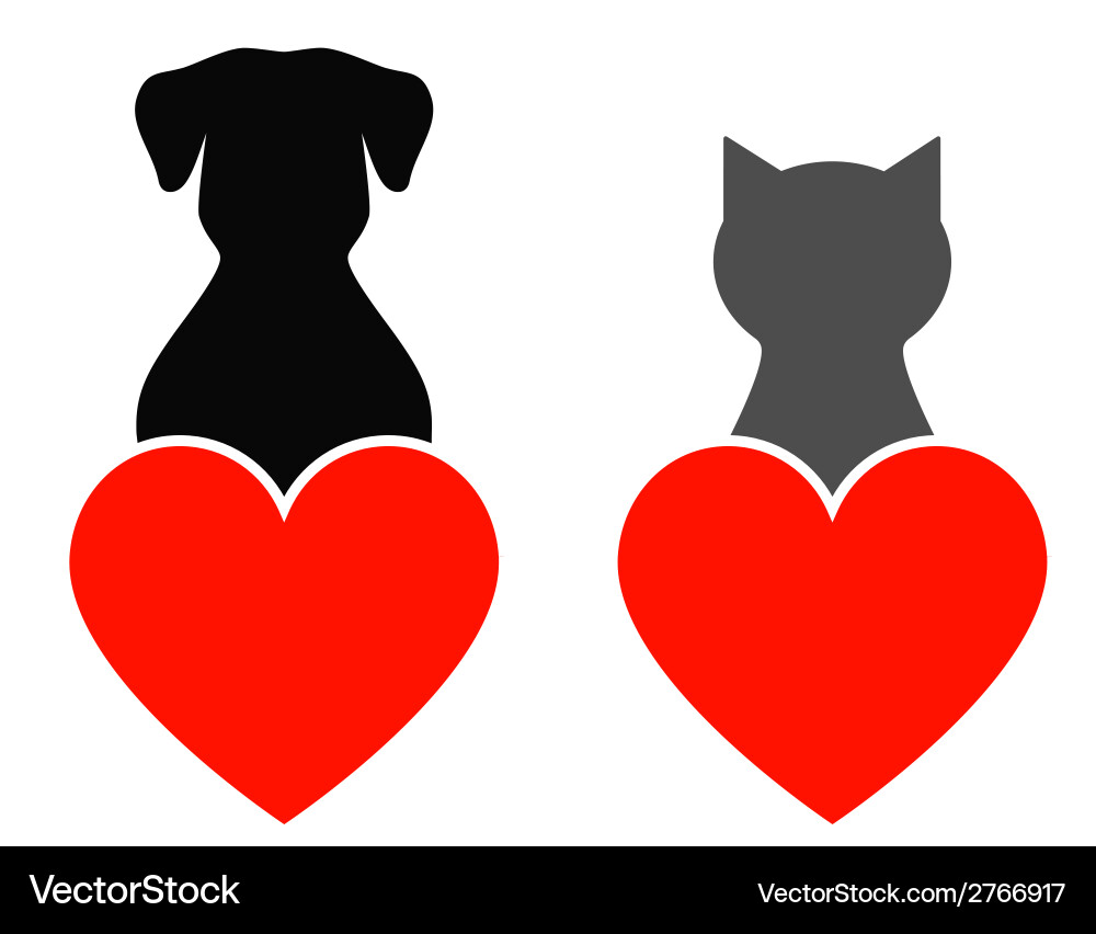 Dog And Cat Heart Clipart