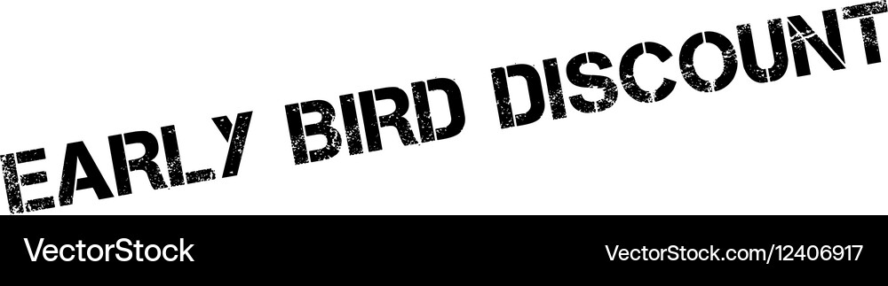 Early Bird Discount rubber stamp Royalty Free Vector Image