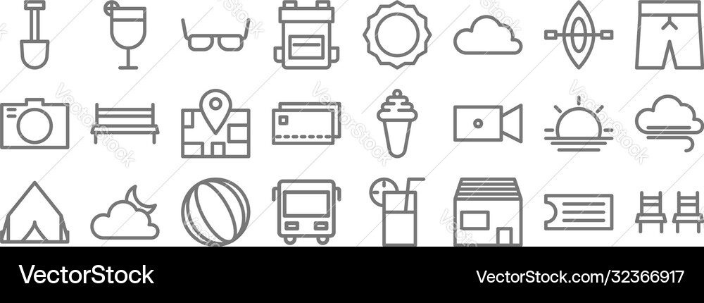 Holiday line icons linear set quality line set Vector Image