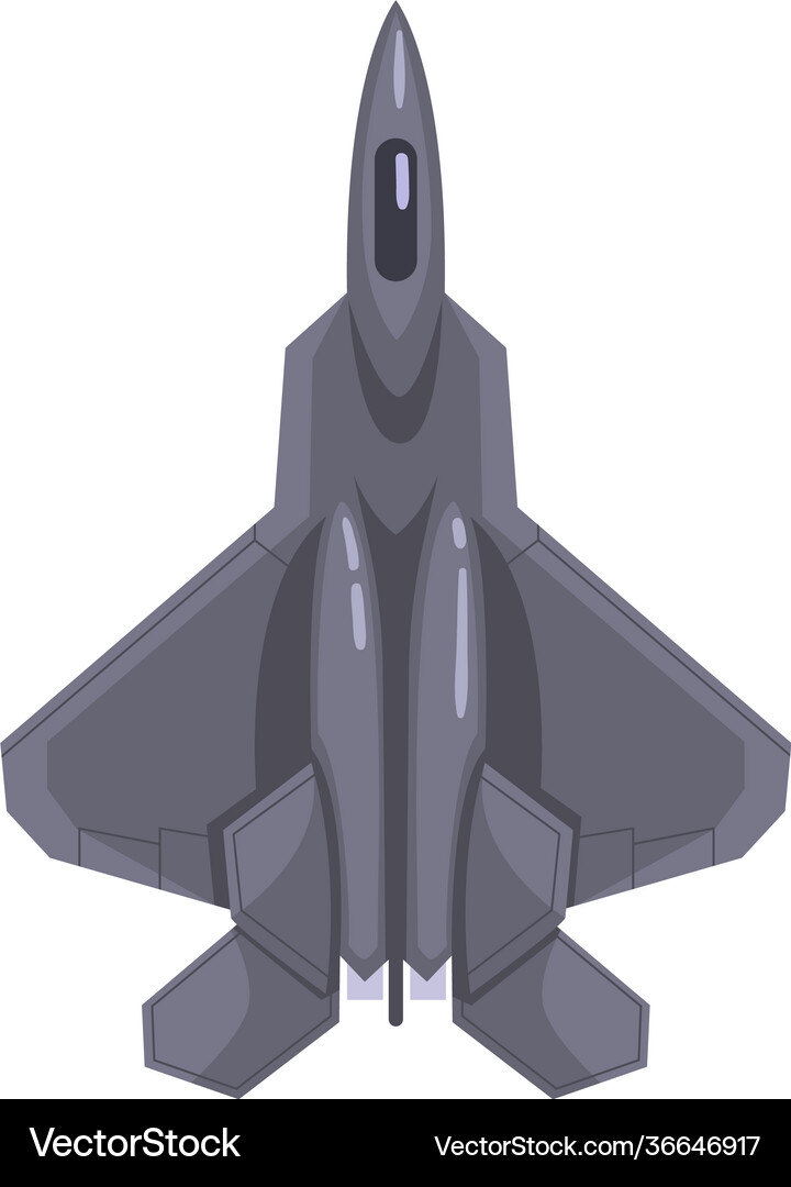 Military aircraft as fixed-wing fighter plane for Vector Image