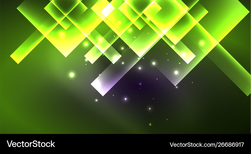 Neon shiny color squares on black modern template Vector Image