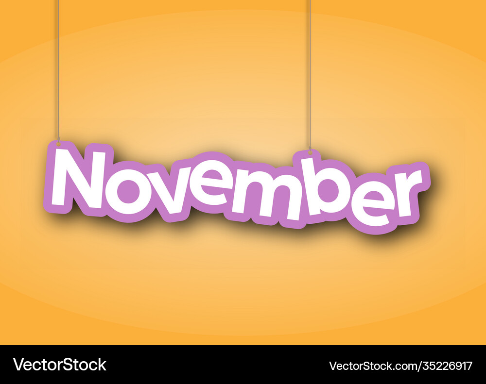 November a sign with name month Royalty Free Vector Image