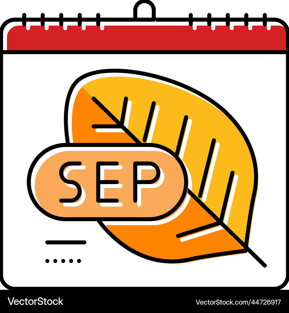 September autumn color icon Royalty Free Vector Image