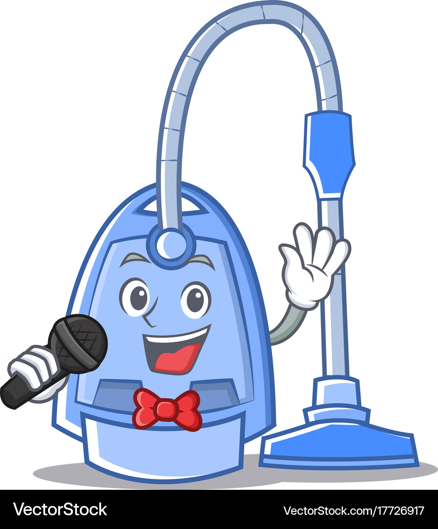 Singing vacuum cleaner character cartoon Vector Image