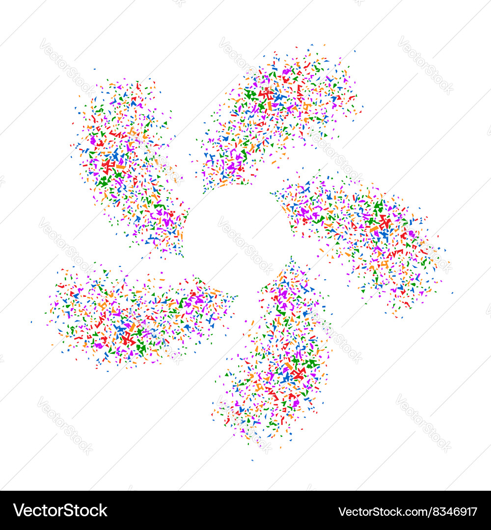 Spiral of multi-colored crumbs Royalty Free Vector Image