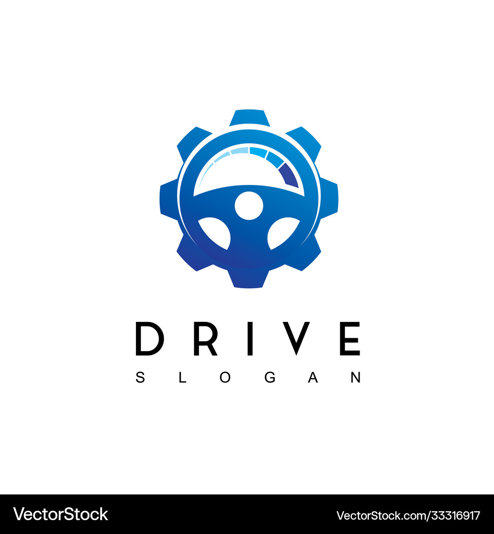 Steering wheel drive logo design inspiration Vector Image