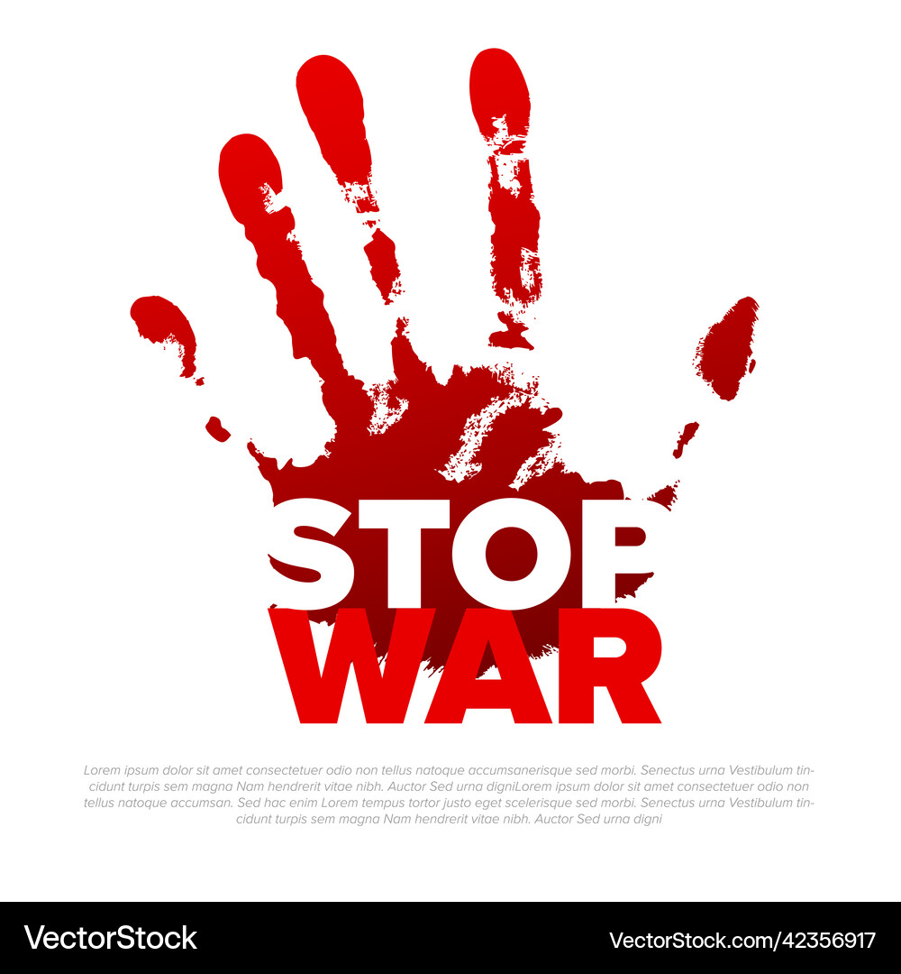 Stop war conceptual flyer poster template Vector Image