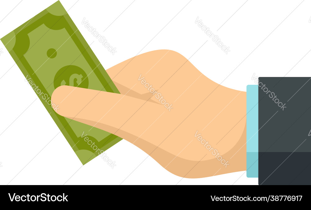 Take money cash icon flat isolated Royalty Free Vector Image