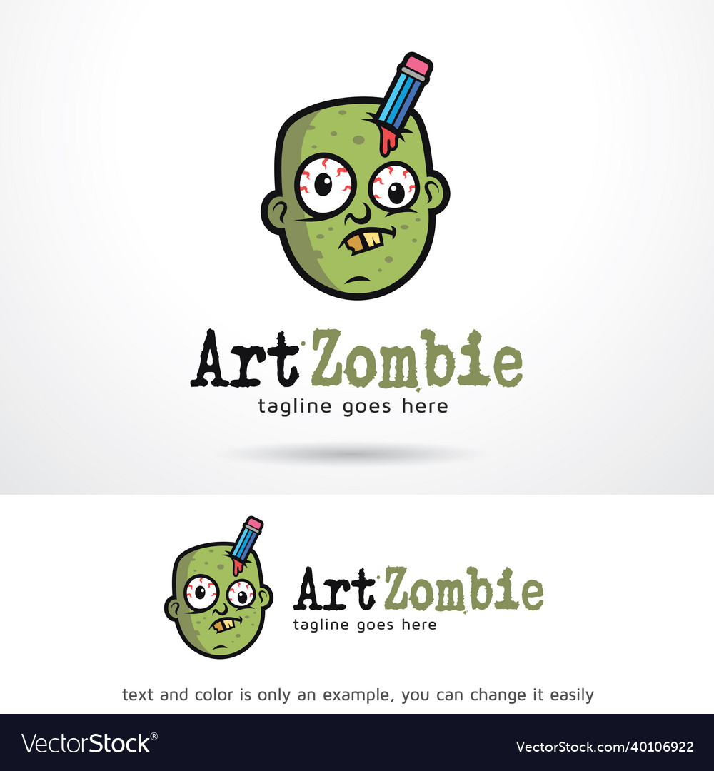 Art zombie logo template Royalty Free Vector Image