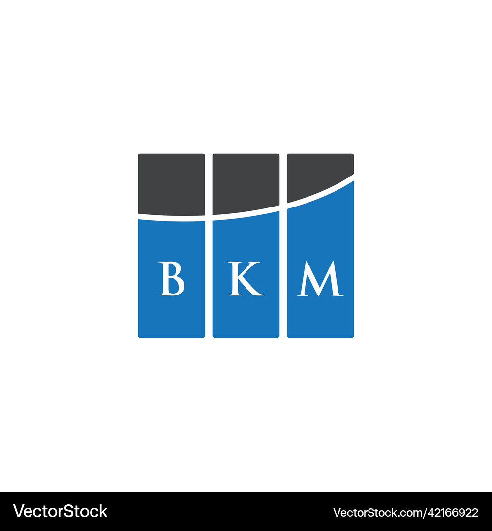 Bkm letter logo design on black background Vector Image