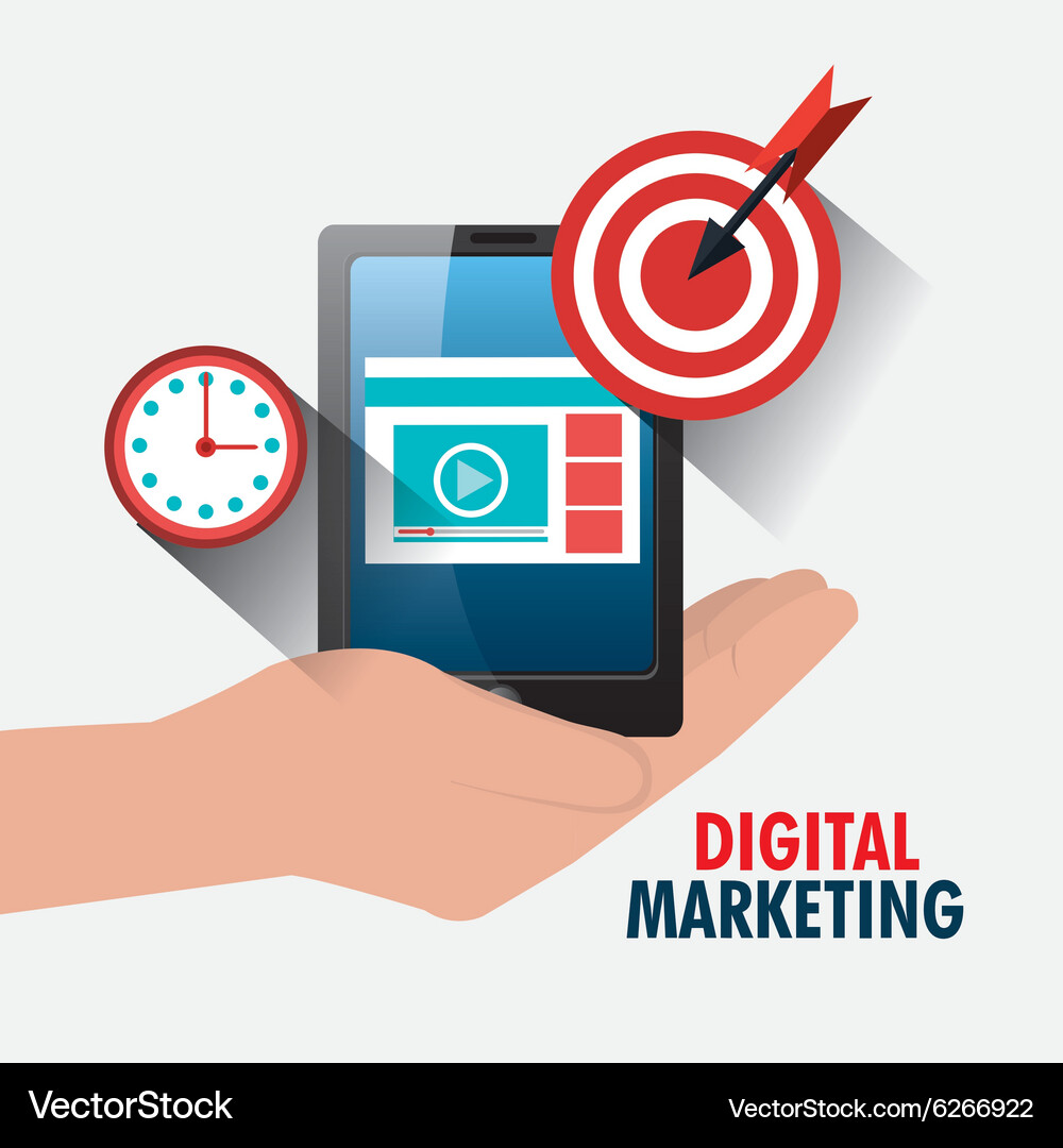 Digital marketing design Royalty Free Vector Image