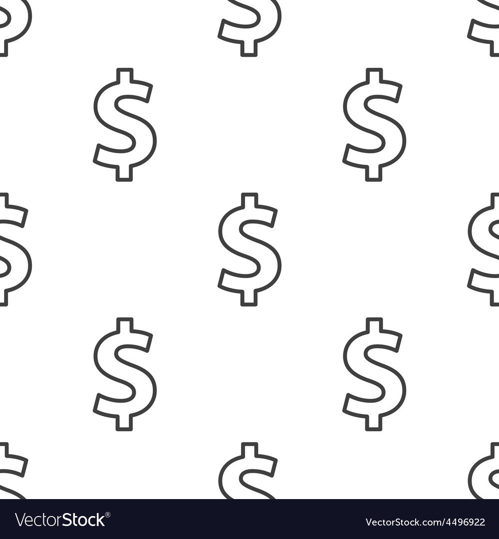 Dollar seamless pattern Royalty Free Vector Image