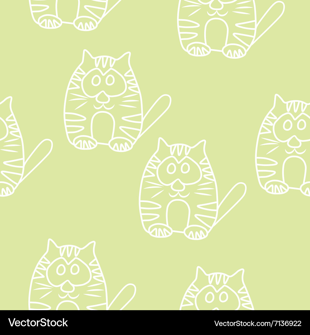 Funny seamless pattern with cat baby cat Vector Image
