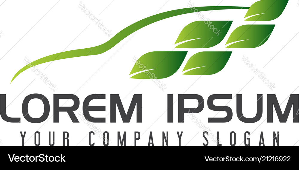 Green car logo nature design concept template Vector Image