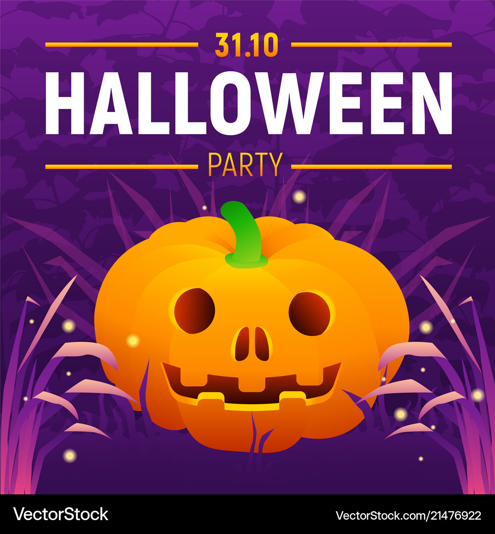 Halloween party poster with spooky text Royalty Free Vector
