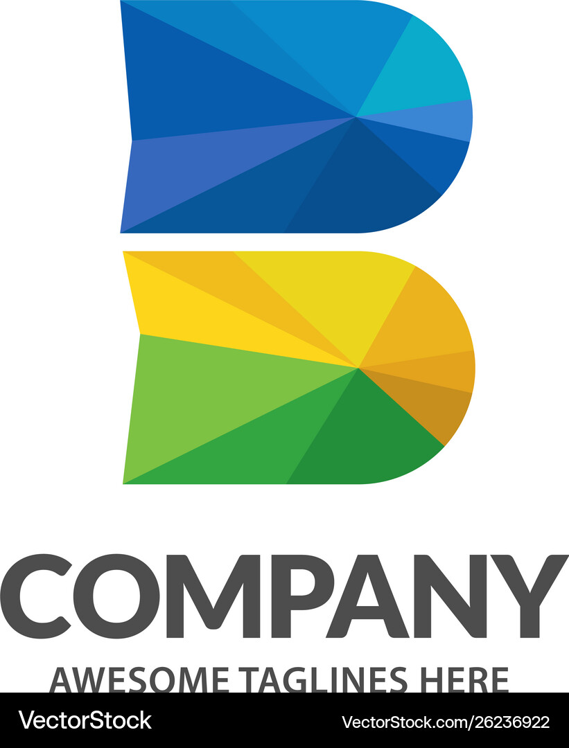 Letter b with geometric polygonal art style Vector Image