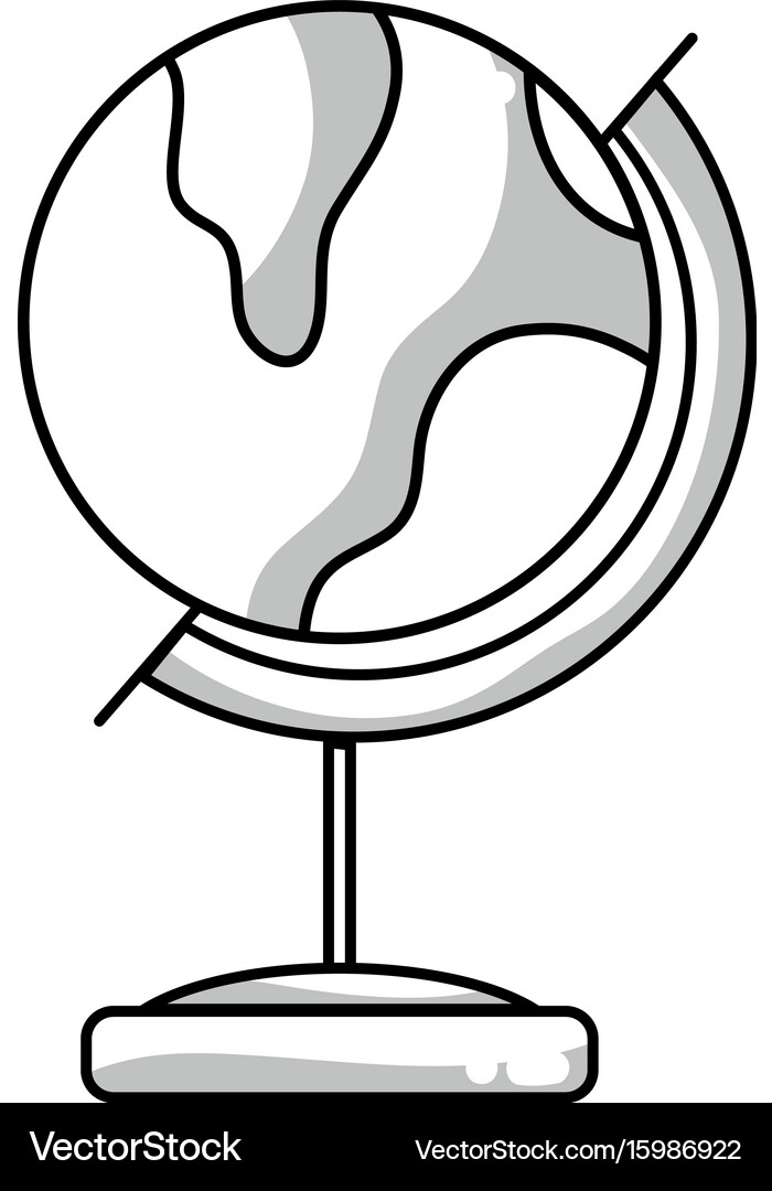 Line global earth planet desk design Royalty Free Vector